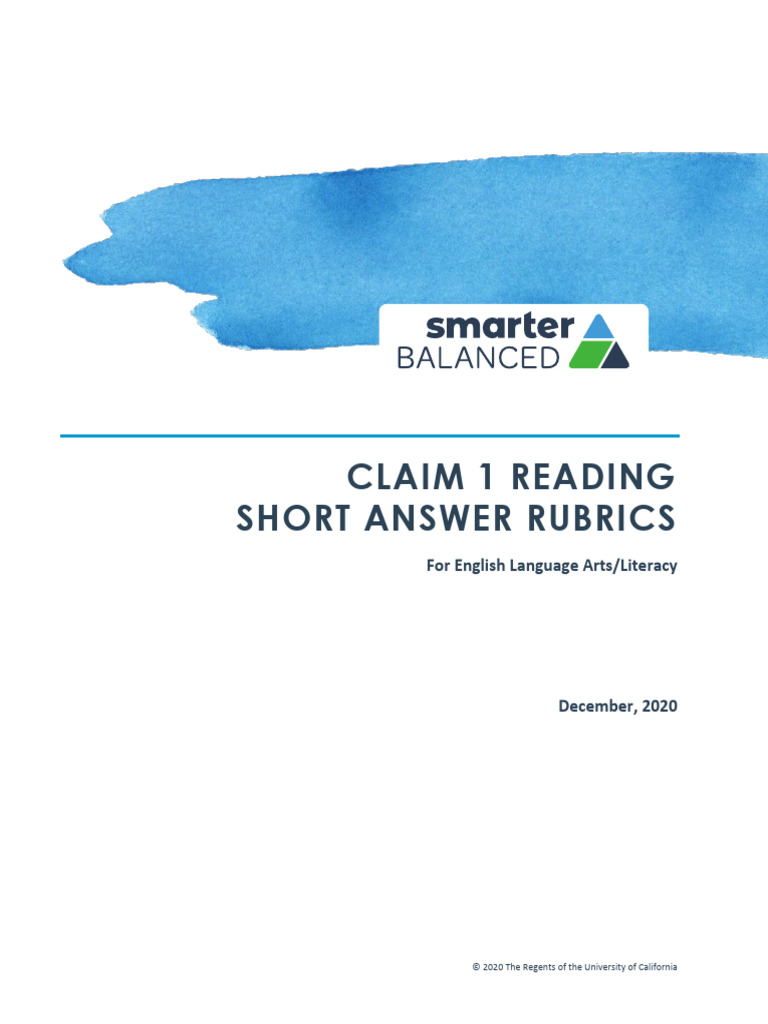 SBAC Short Answer Reading-Rubrics | PDF | Inference | Logic
