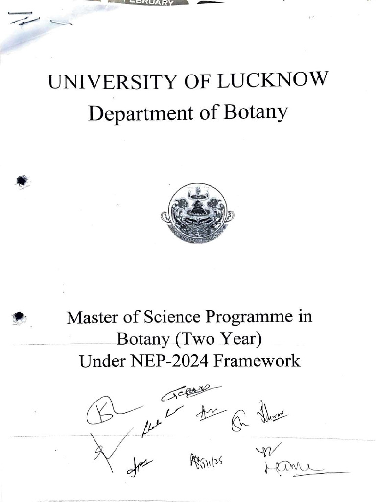 M.Sc. Botany Regular, Syllabus, University of Lucknow | PDF