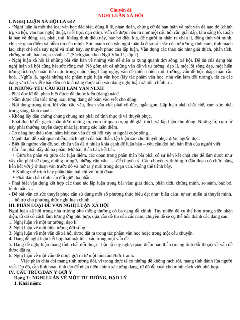 Chuyên Đề Nlxh 1 | PDF