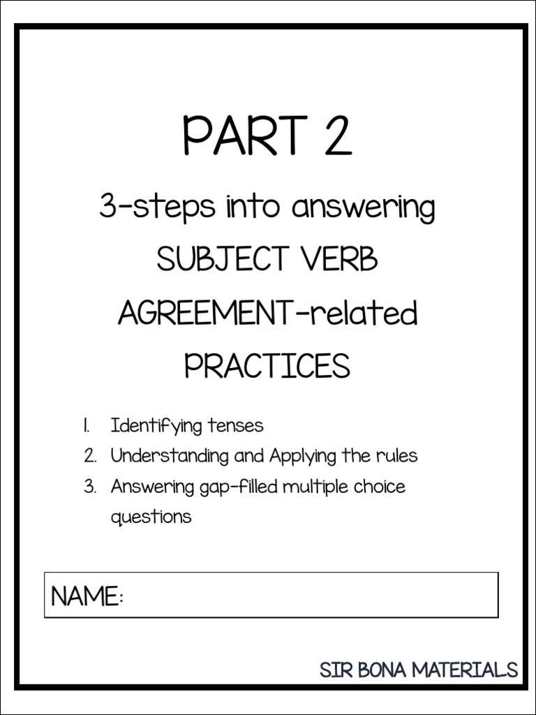 Subject-Verb Agreement Practices Guide | PDF