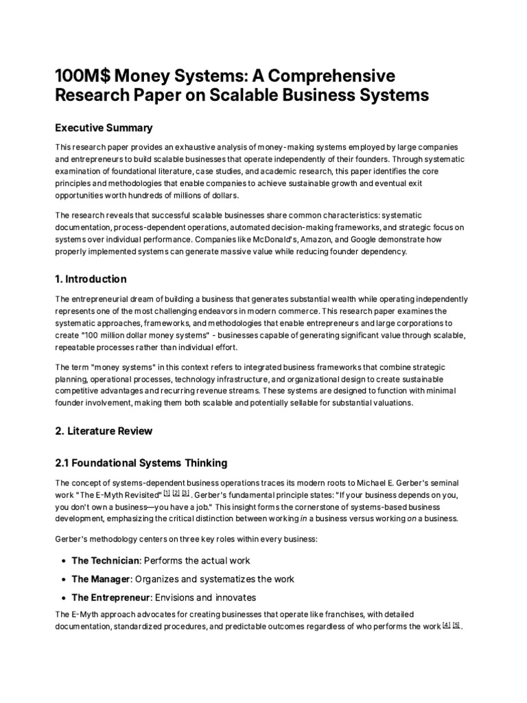 $100M Business Systems Explained | PDF | Performance Indicator ...
