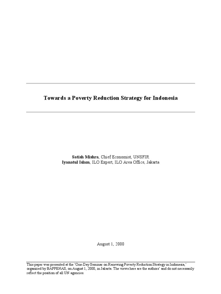 Towards Poverty Reduction Strategy | PDF | Poverty Reduction | Social ...