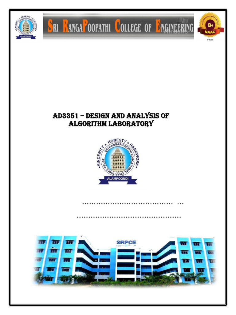 AD3351 DAA Lab Manual | PDF | Matrix (Mathematics) | Applied Mathematics
