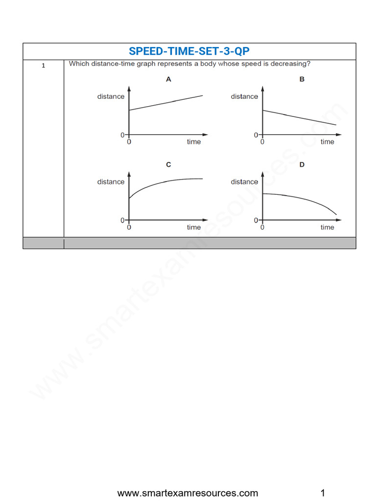 Speed Time Set 3 Question Paper | PDF