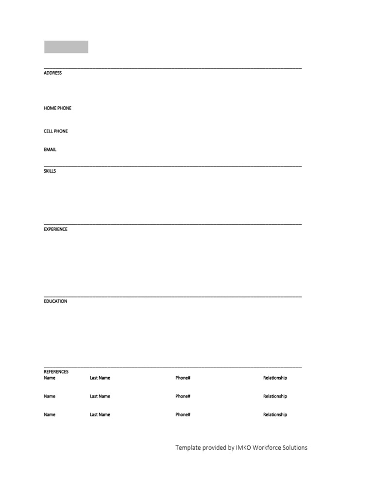 Resume Template for Job Seekers | PDF