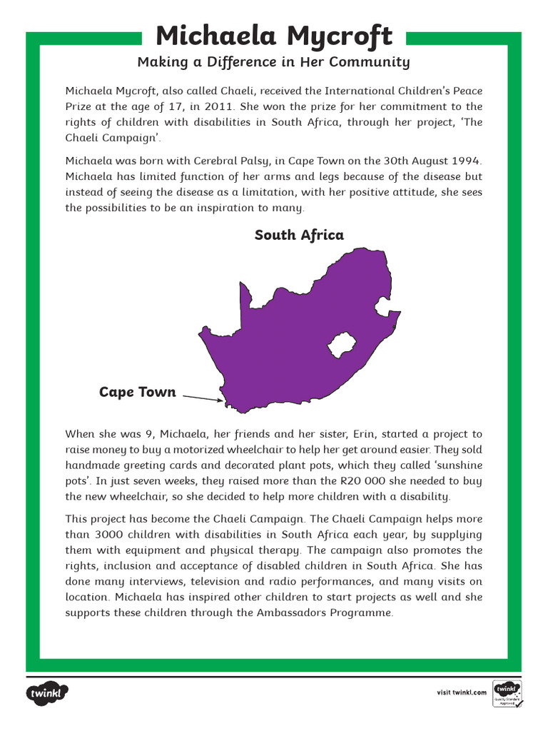 Michaela Mycroft: Inspiring Change | PDF