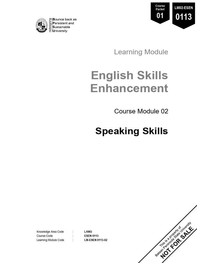 English Speaking Skills Module 2 | PDF | Conversation | Learning