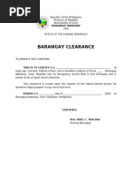 Brgy. Clearance 2025 | PDF