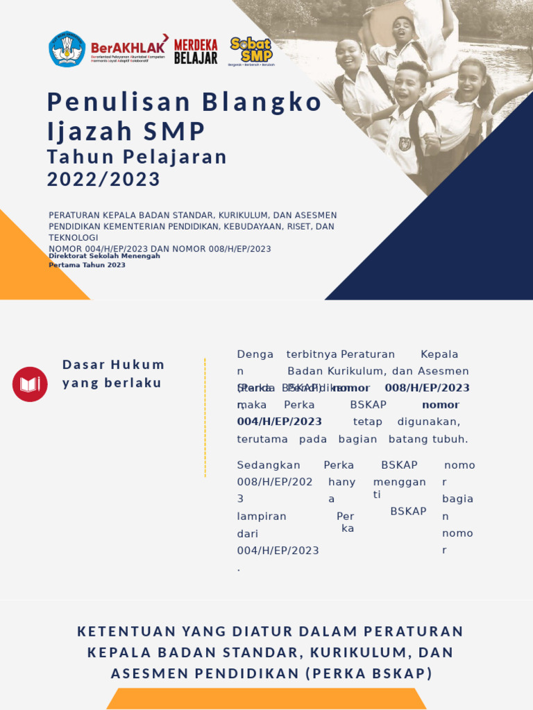Panduan Pengisian Blangko Ijazah SMP | PDF