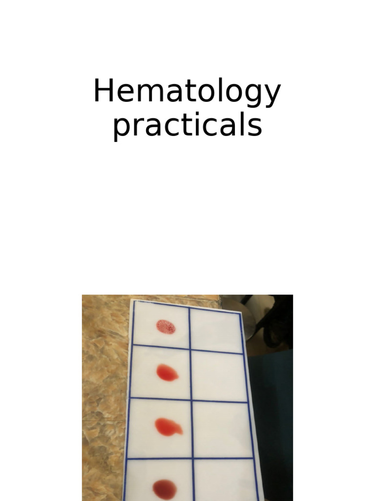 Hematology Practical Guide and Techniques | PDF | Staining | Blood