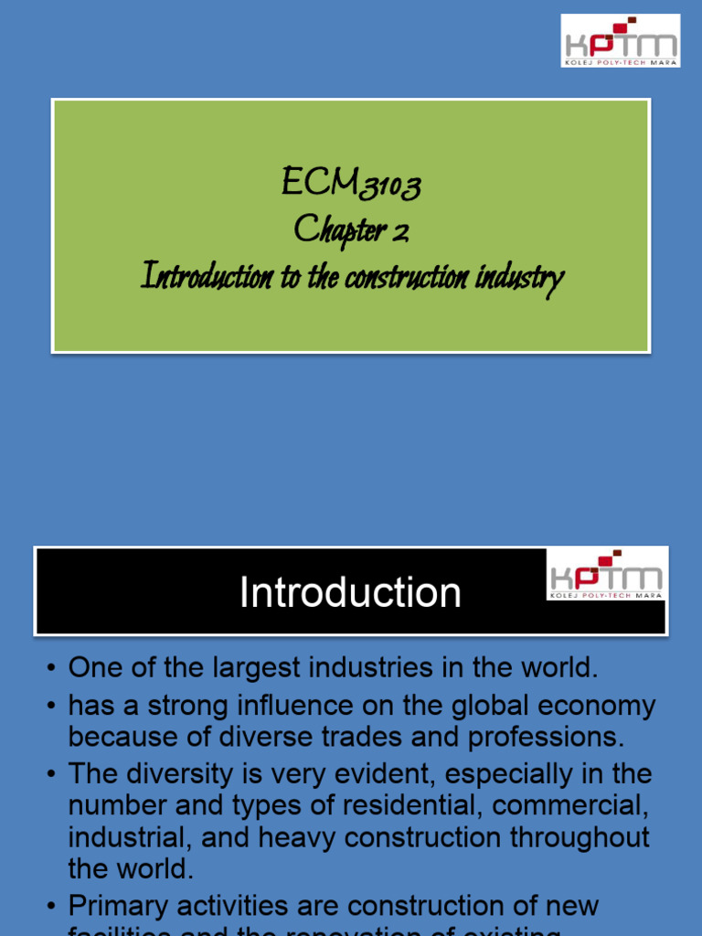 Introduction to the Construction Industry | PDF