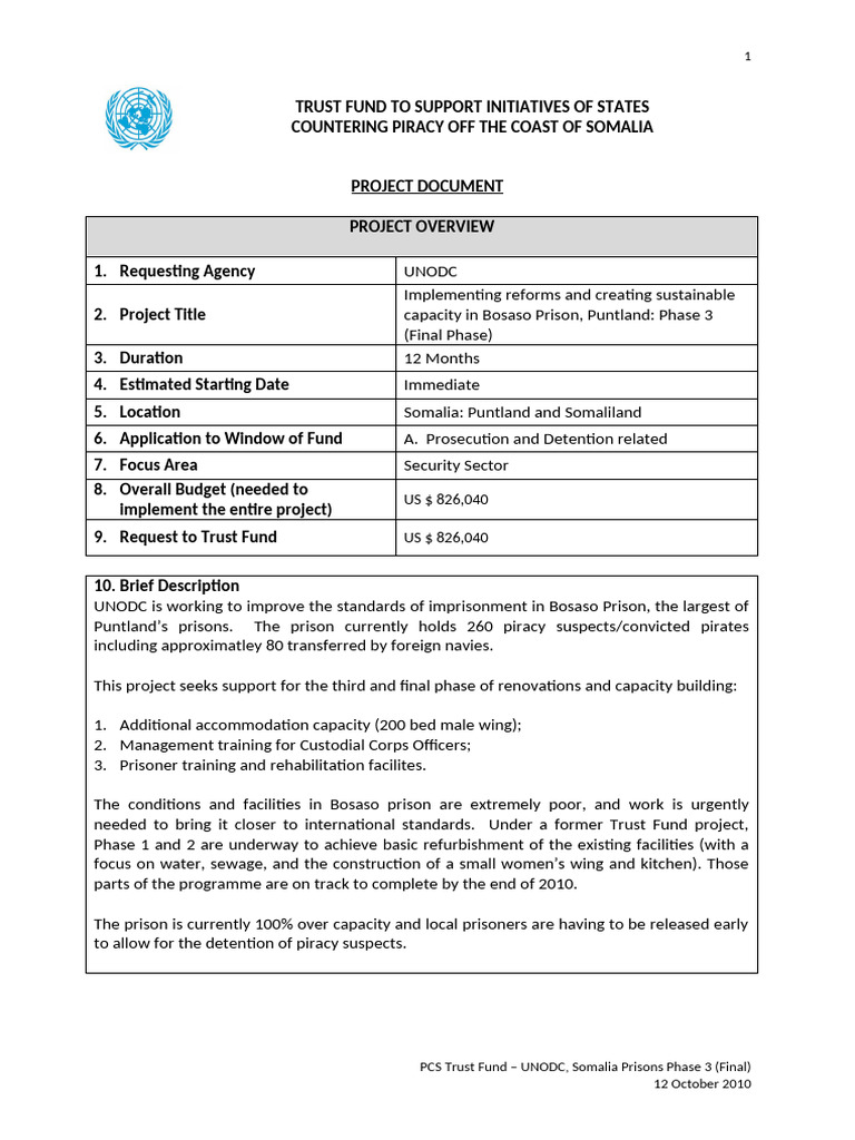 Implementing Reforms and Creating Sustainable Capacity in Bosaso Prison ...