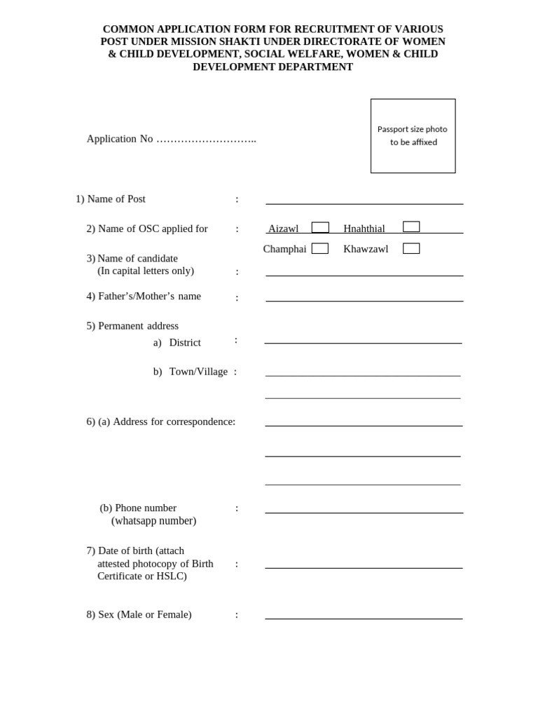 Common Application Form | PDF