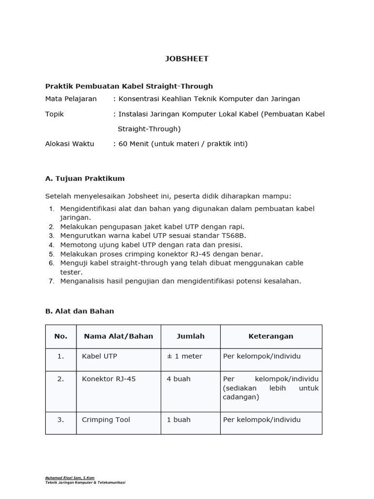 Job Sheet | PDF