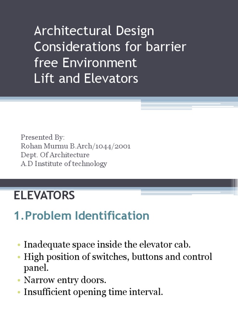 Barrier Free Considerations For Vertical Circulation in A Building ...
