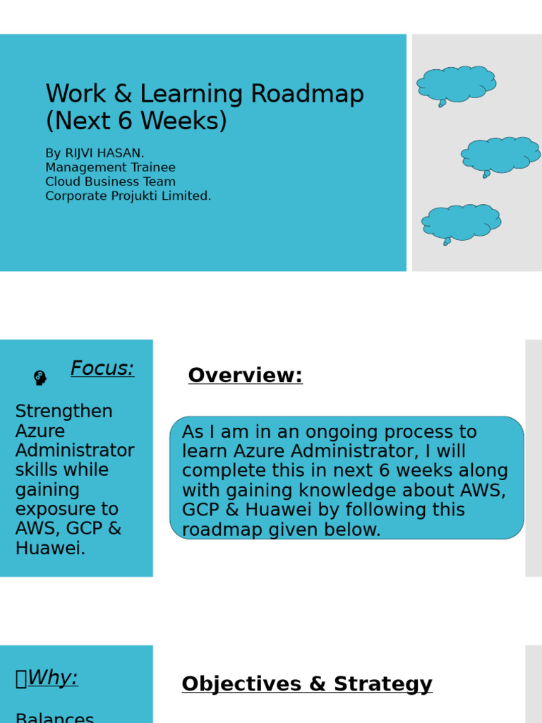 6-Week Work & Learning Roadmap | PDF | Cloud Computing | Amazon Web ...