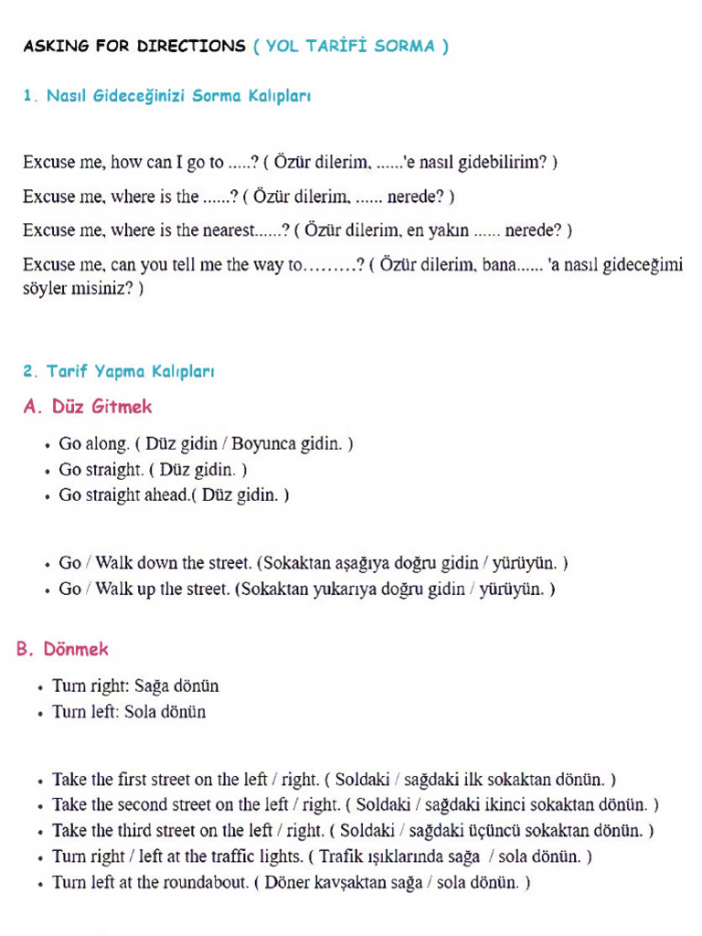 Giving Directions | PDF