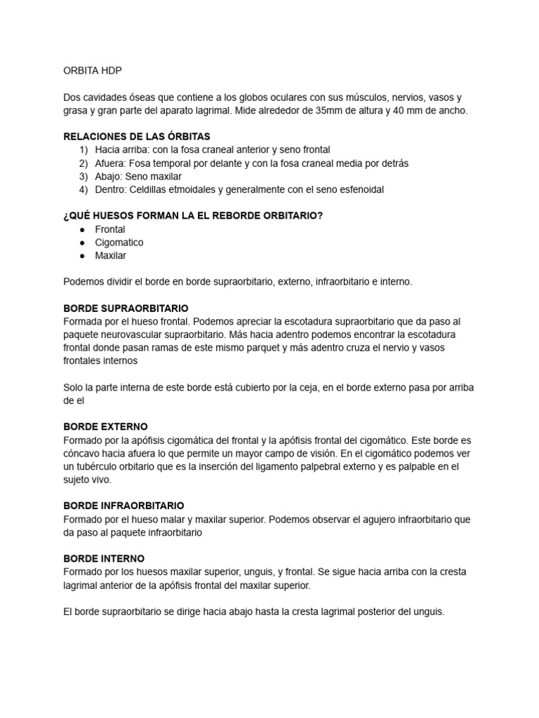 ORBITA | PDF | Nariz humana | Sistema nervioso