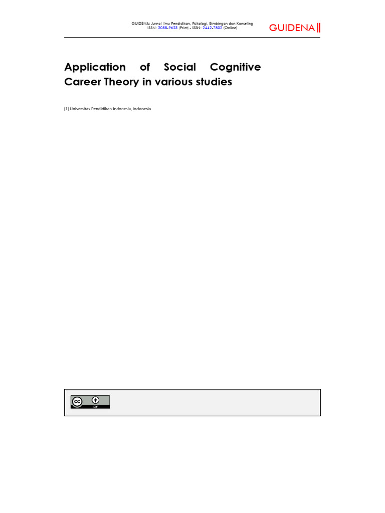 Application of Social Cognitive Career Theory in V | PDF | Psychology ...