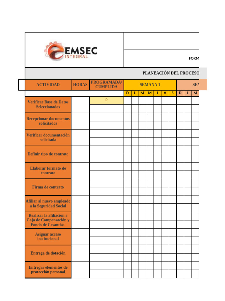 Proceso de Vinculación de Personal EMSEC | PDF