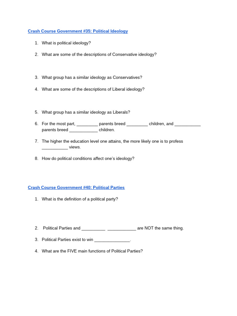 Crash Course Govt 35-40-41 Questions | PDF