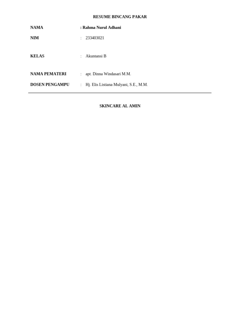 Doc_Format Resume Bincang Pakar v01 | PDF