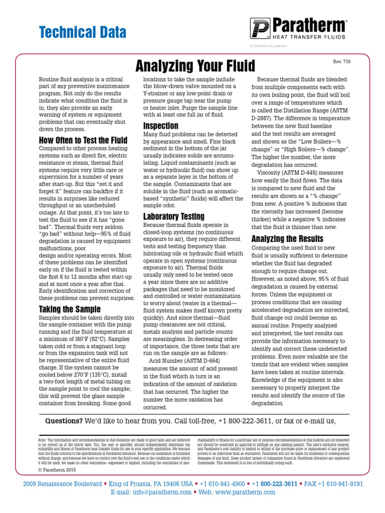 Heat Transfer Fluid Testing Guide | PDF | Boiler | Liquids
