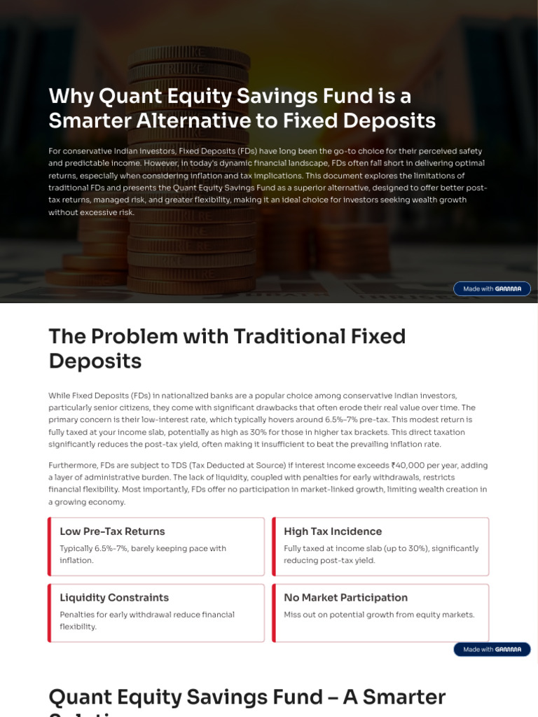 Why Quant Equity Savings Fund Is A Smarter Alternative To Fixed ...