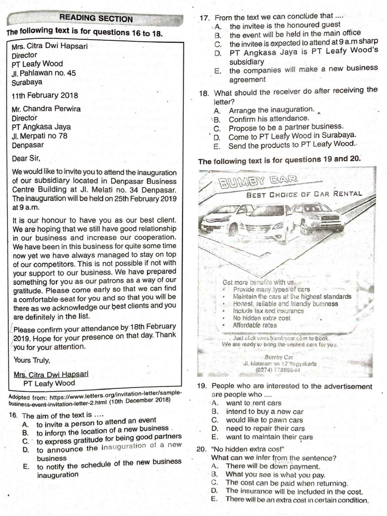 English Exercise | PDF