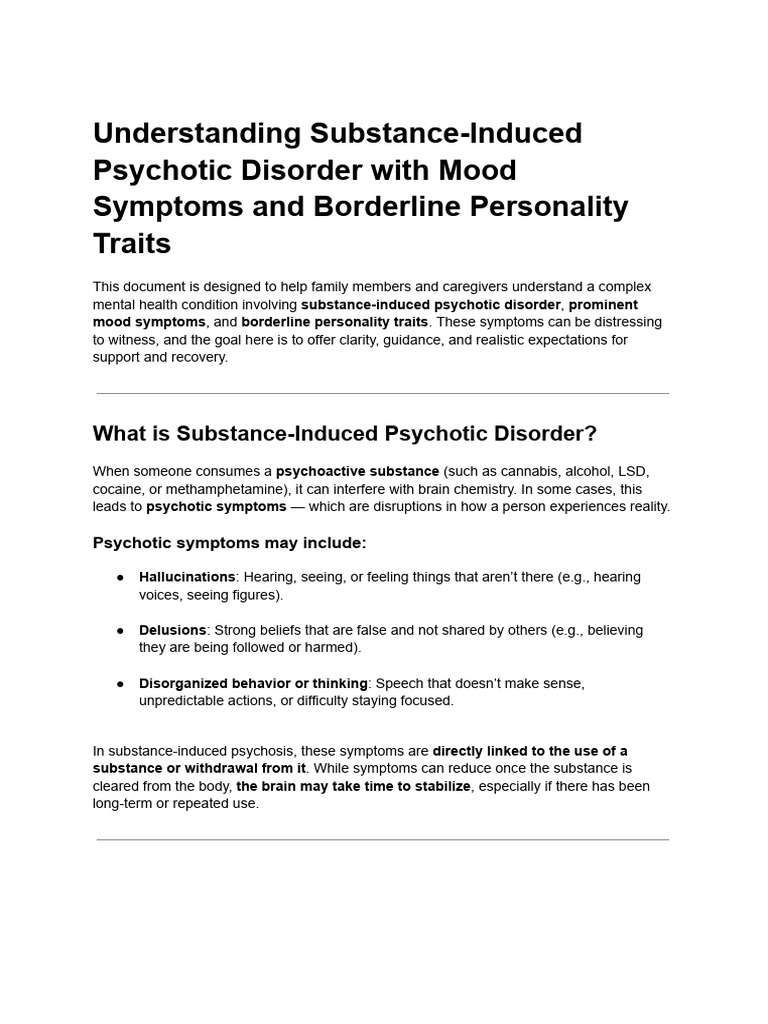 Understanding Substance-Induced Psychosis | PDF | Psychosis ...