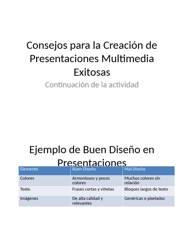 Diseño Efectivo en Presentaciones Multimedia | PDF