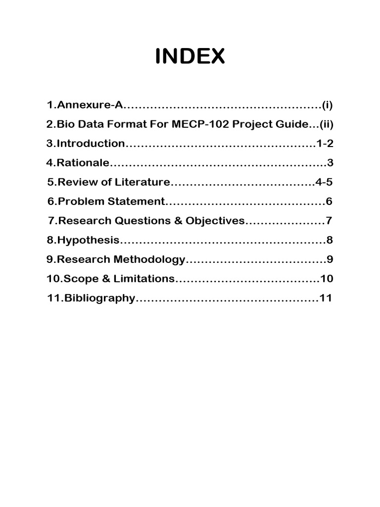 MECP-102 Project Research Guide | PDF