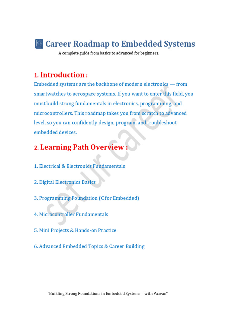 Roadmap To Master Embedded Systems | PDF | Microcontroller | Electronics