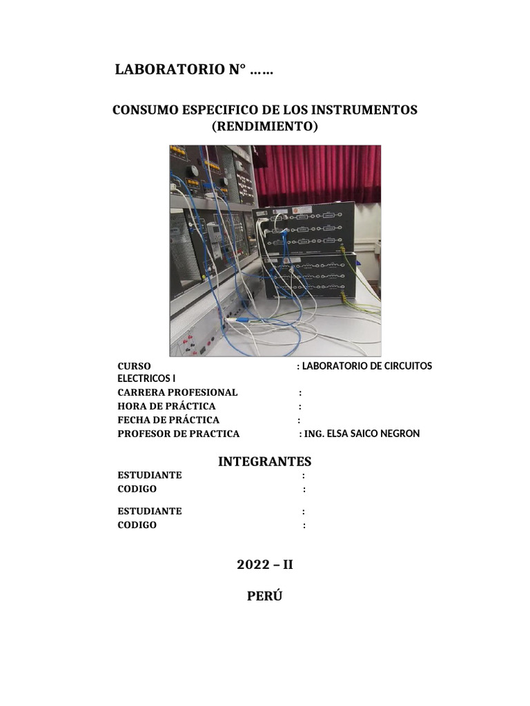 Consumo Específico en Instrumentos Eléctricos | PDF | voltaje | Medición