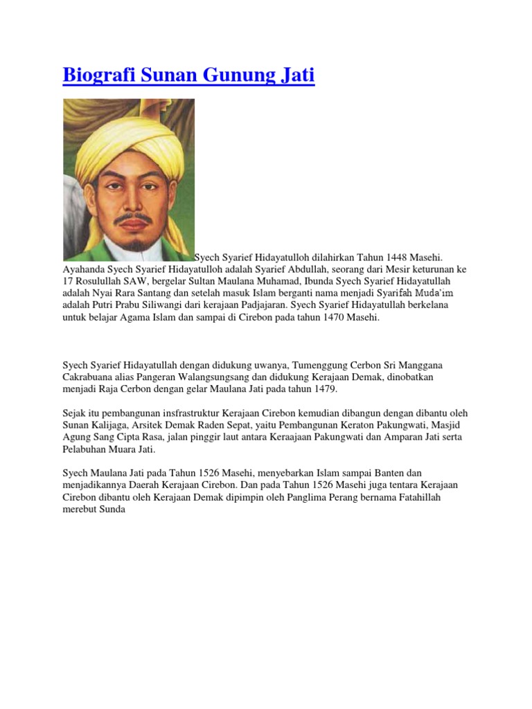Biografi Sunan Gunung Jati | PDF