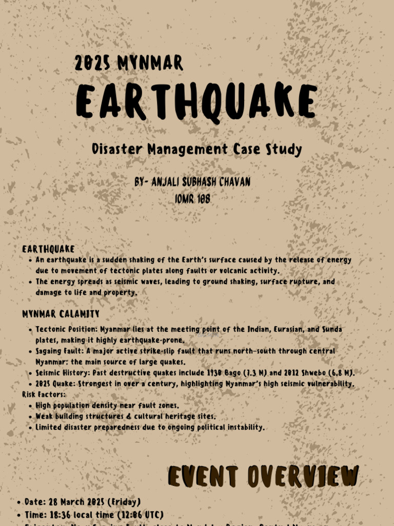 2025 Myanmar Earthquake Case Study | PDF | Earthquakes | Geology