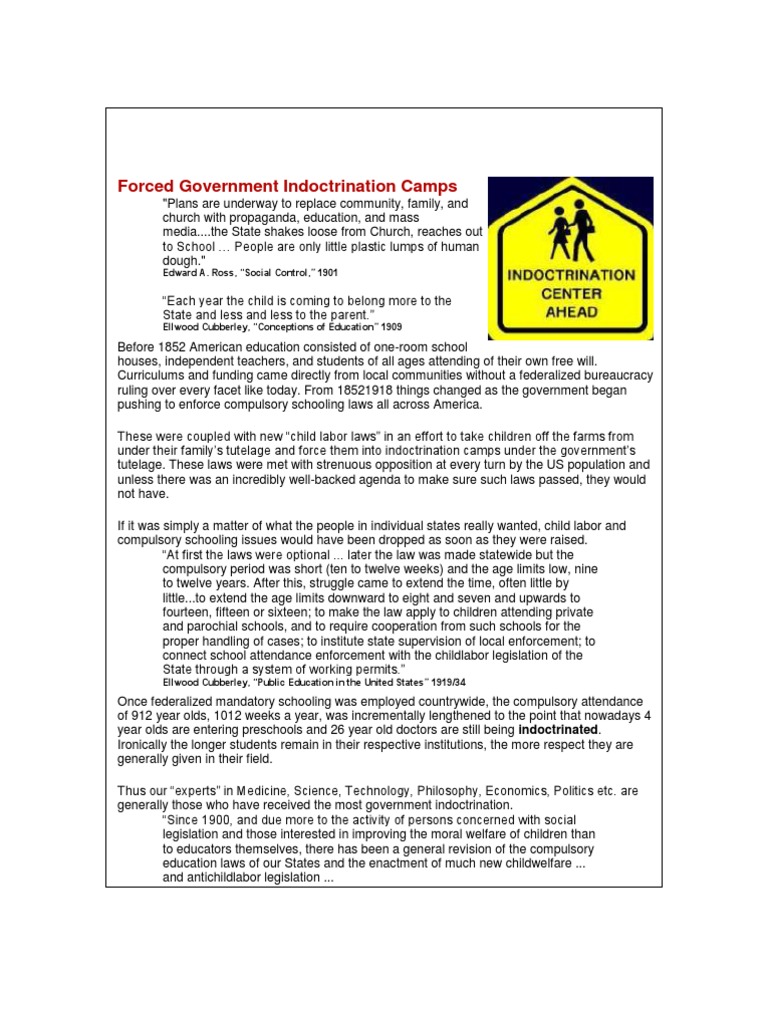 Forced Government Indoctrination Camps | PDF | Education In The United ...