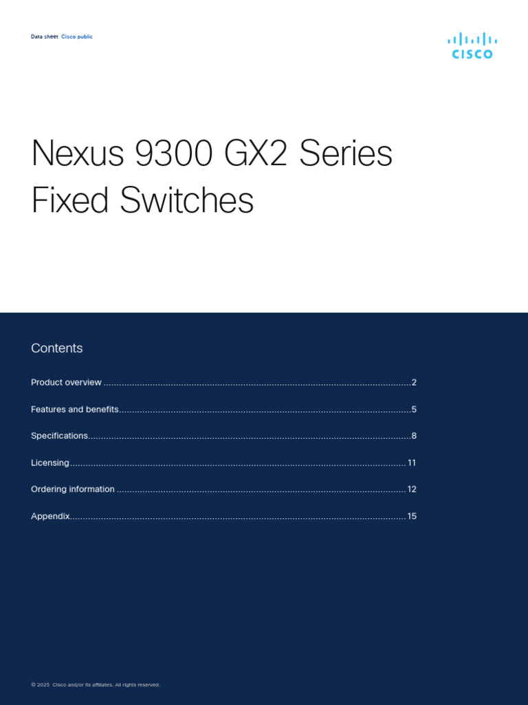 Cisco Nexus 9300 GX2 Switch Data Sheet | PDF | Network Congestion ...