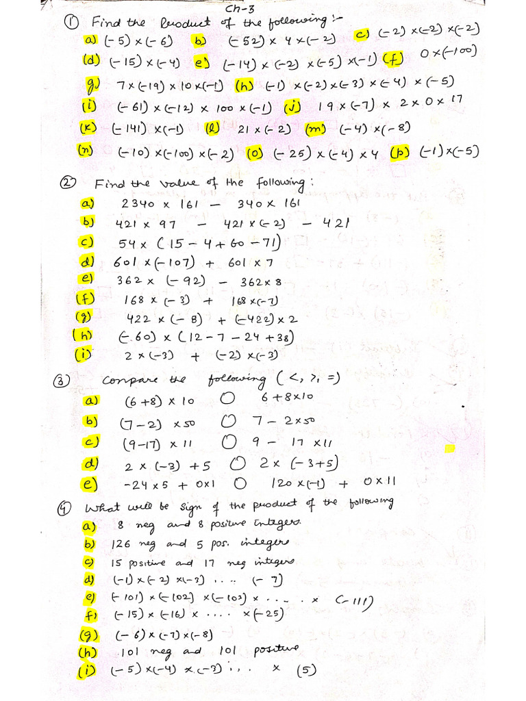 Integers 6th Pdf 5015