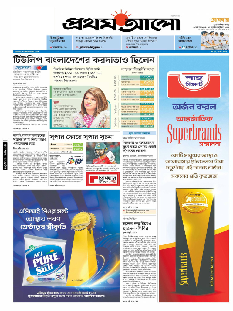 Prothom Alo 21-09-2025 | PDF