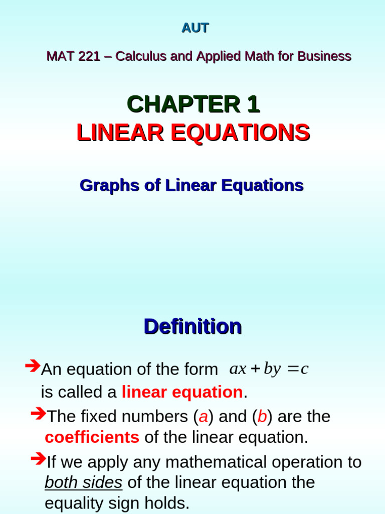Understanding Linear Equations and Graphs | PDF | Equations | Applied ...