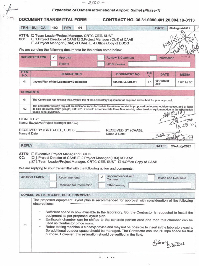 Trn-bu-CA-102 Rev 01 Caab Reply | PDF