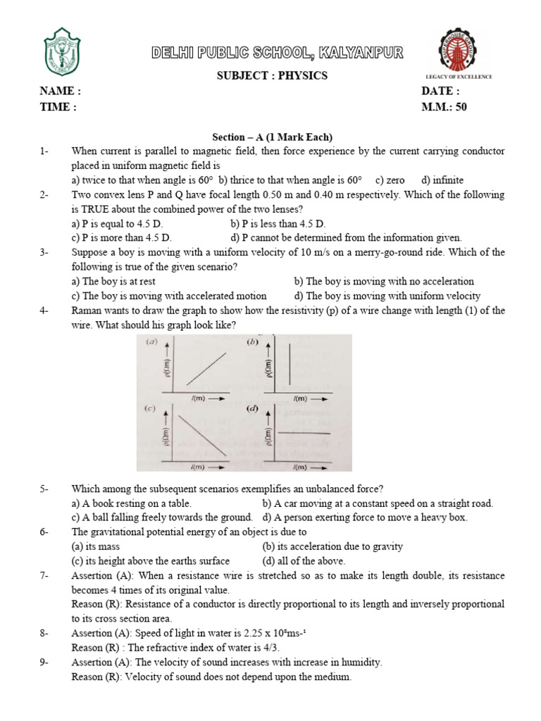 Physics - Candidate Paper | PDF | Force | Electrical Resistivity And ...