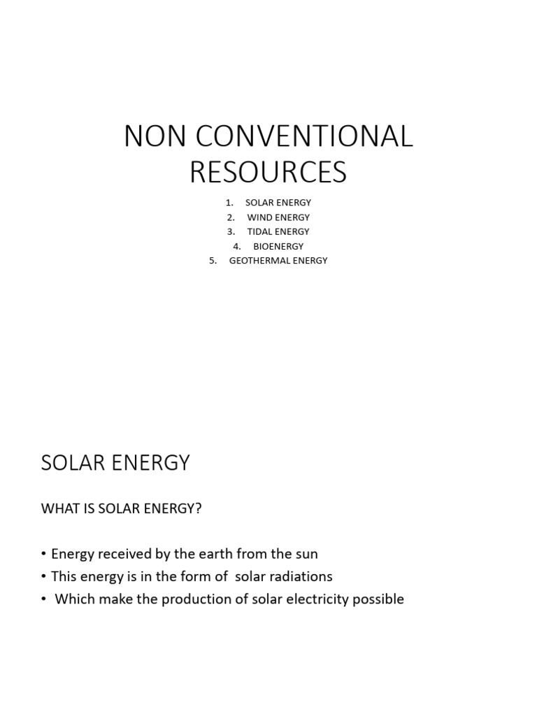 Non-Conventional Energy Resources | PDF | Biofuel | Biogas