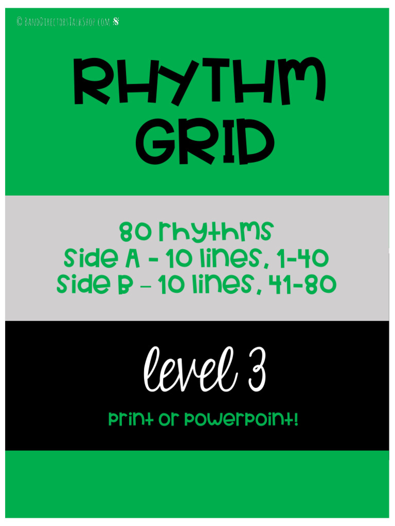 Level 3 Rhythm Grid for Music Education | PDF