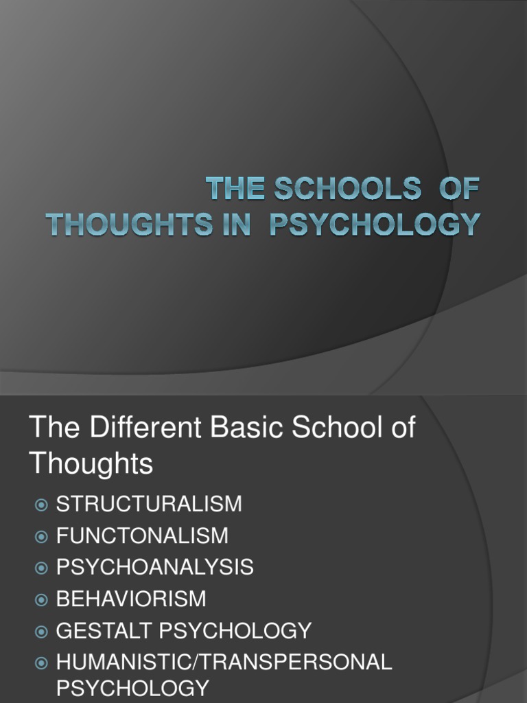 P2 Schools of Thoughts in Psychology | PDF | Neuropsychology | Emergence