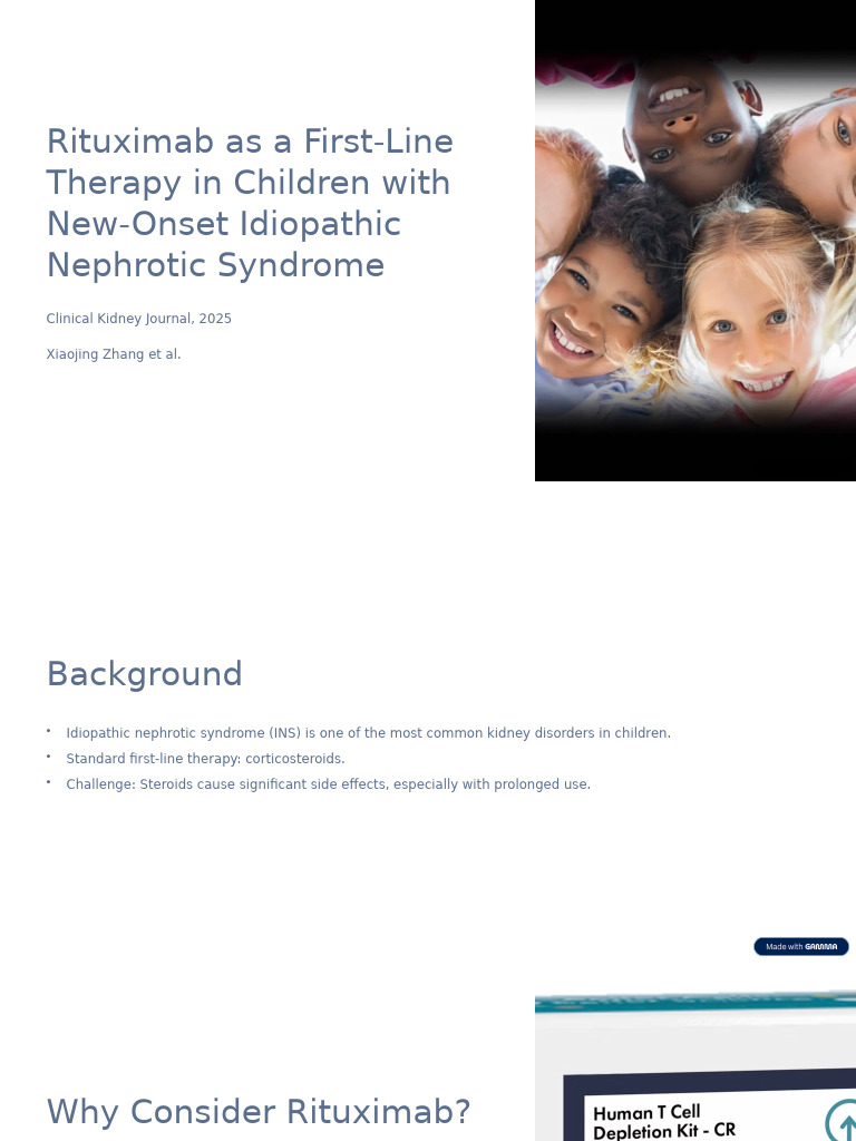 Rituximab As A First Line Therapy in Children With New Onset Idiopathic Nephrotic Syndrome | PDF ...