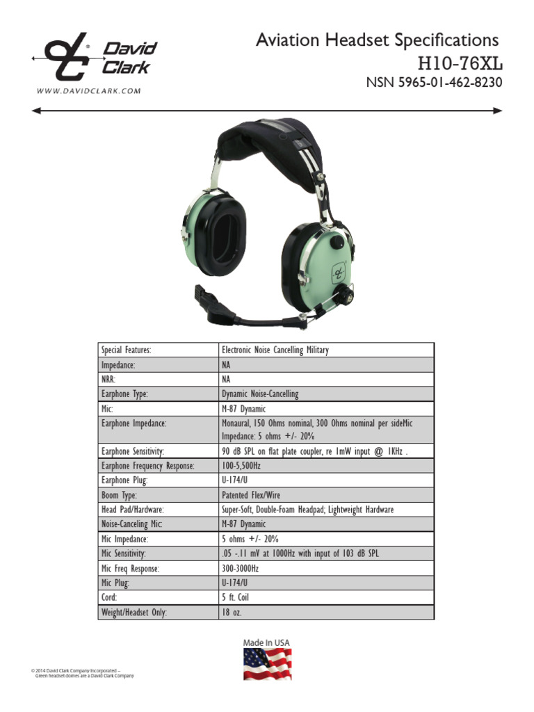 Military Aviation Headset Specs | PDF