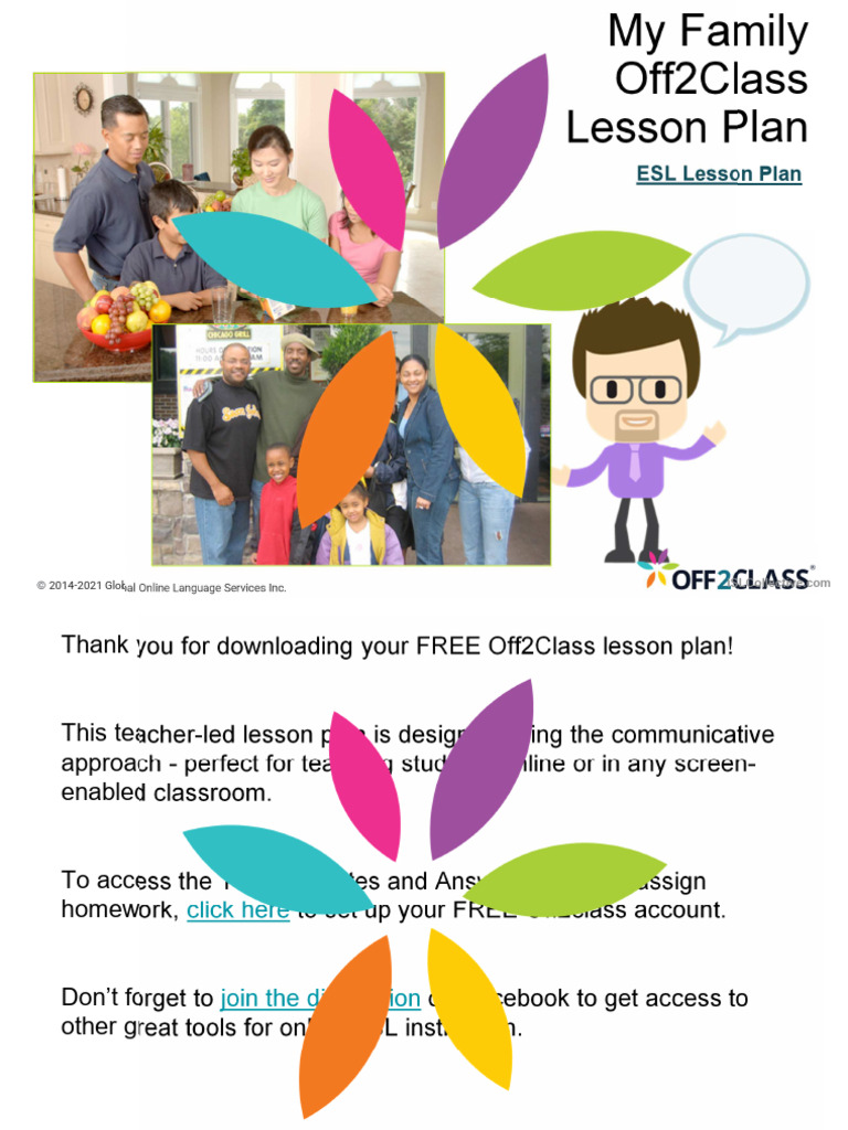 Speaking - My Family - An ESL - ELL Lesson Plan | PDF