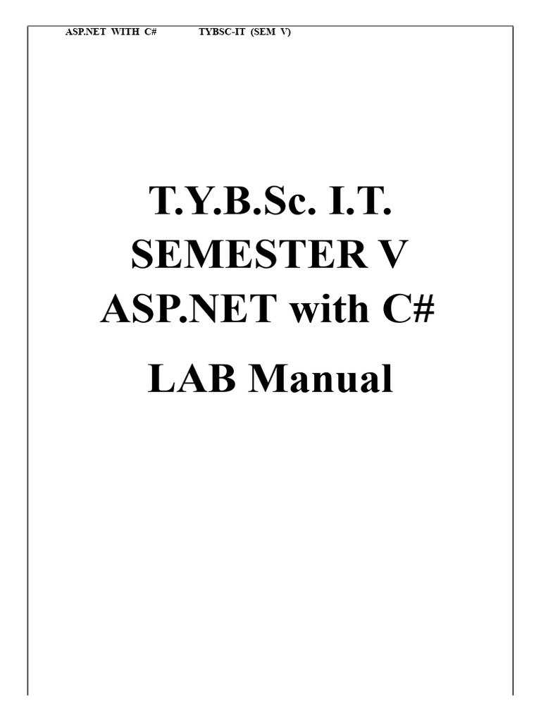 ASP.NET C# Lab Manual for TYBSC-IT | PDF | C Sharp (Programming ...